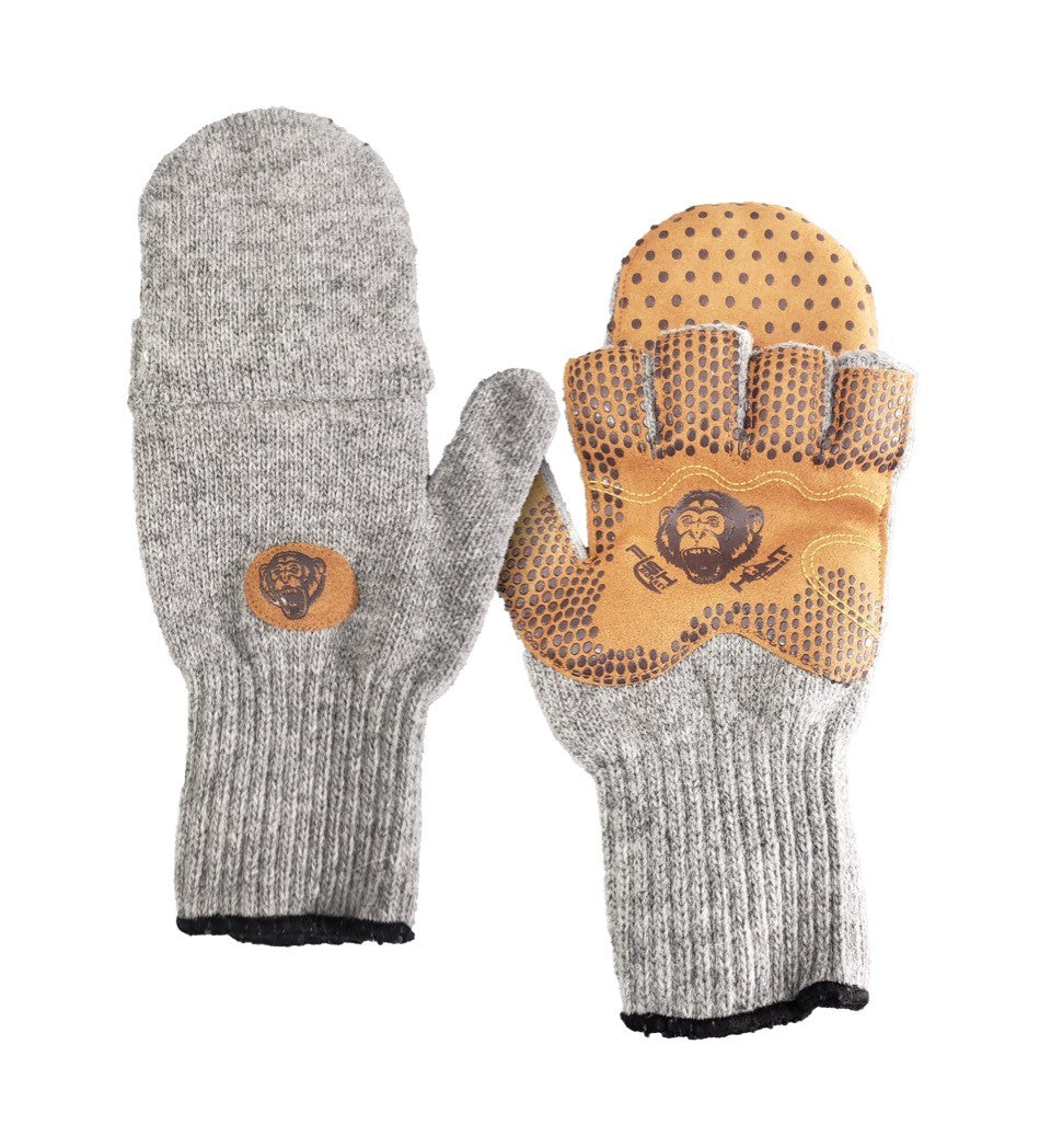 Wooly Long Mitten Glove | Wool Insulated & Convertible – Fish Monkey Gloves